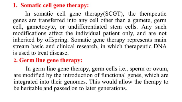 Gene therapy. | PPTX | Biological Sciences | Science