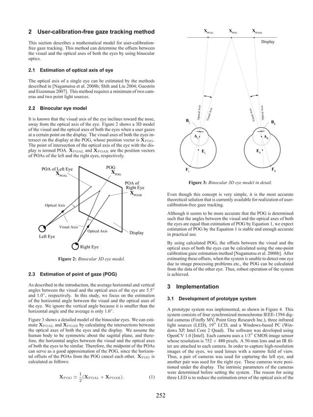 Nagamatsu User Calibration Free Gaze Tracking With Estimation Of The Horizontal Angles Between ...