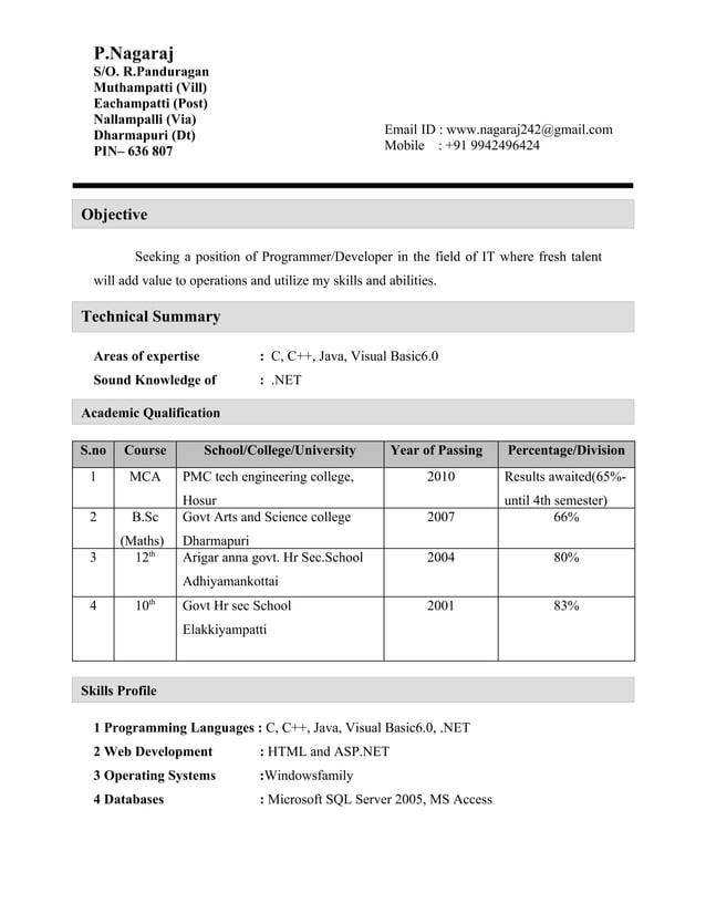 Nagaraj | DOC | Programming Languages | Computing