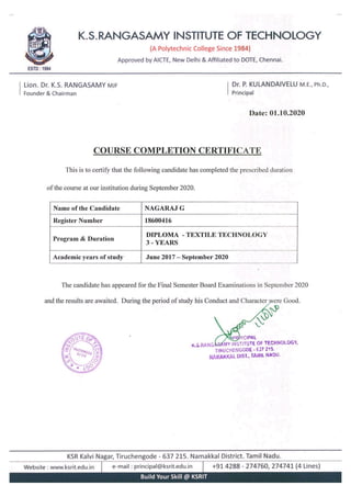 Hello I am completing Diploma in K.S.R IT I am trying to study ...