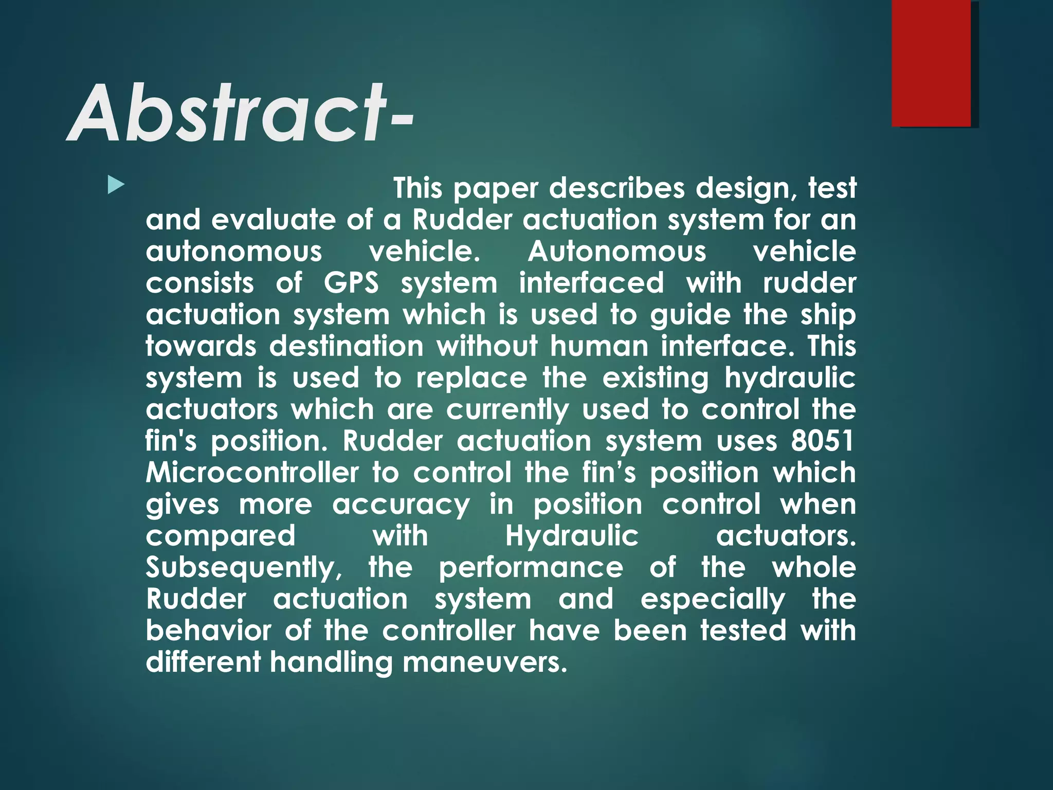 rudder actuation system | PPT