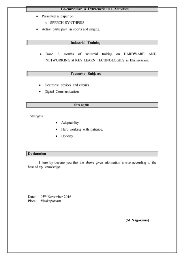 Nagarjuna resume | DOC | Education
