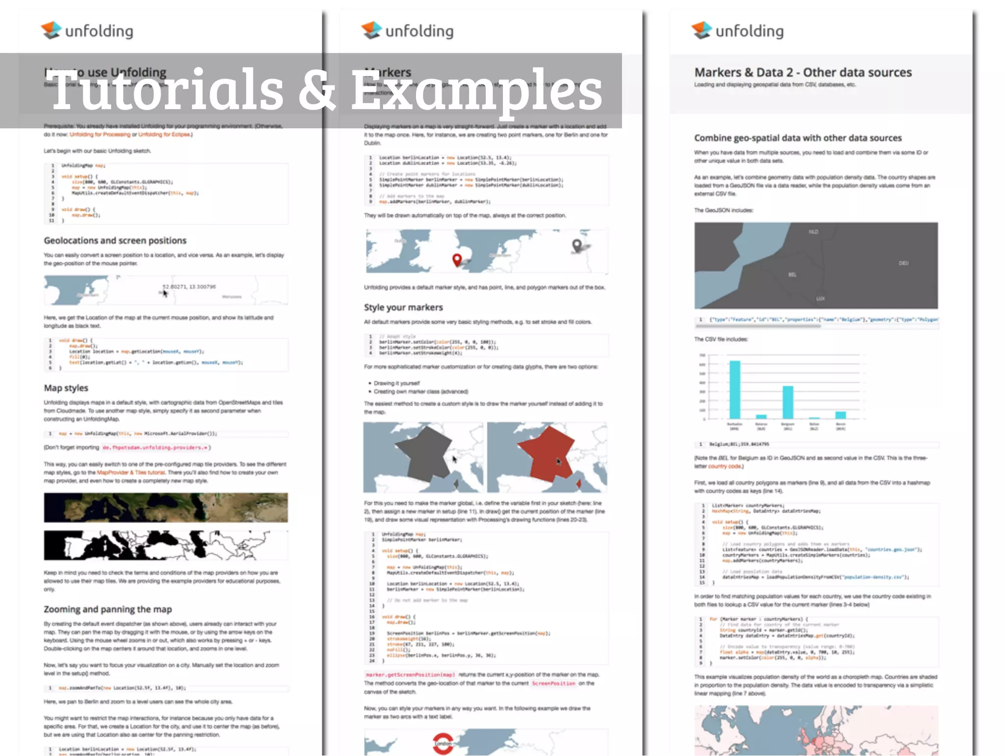 Unfolding - A Simple Library for Interactive Maps and Geovisualizations in Processing | PDF