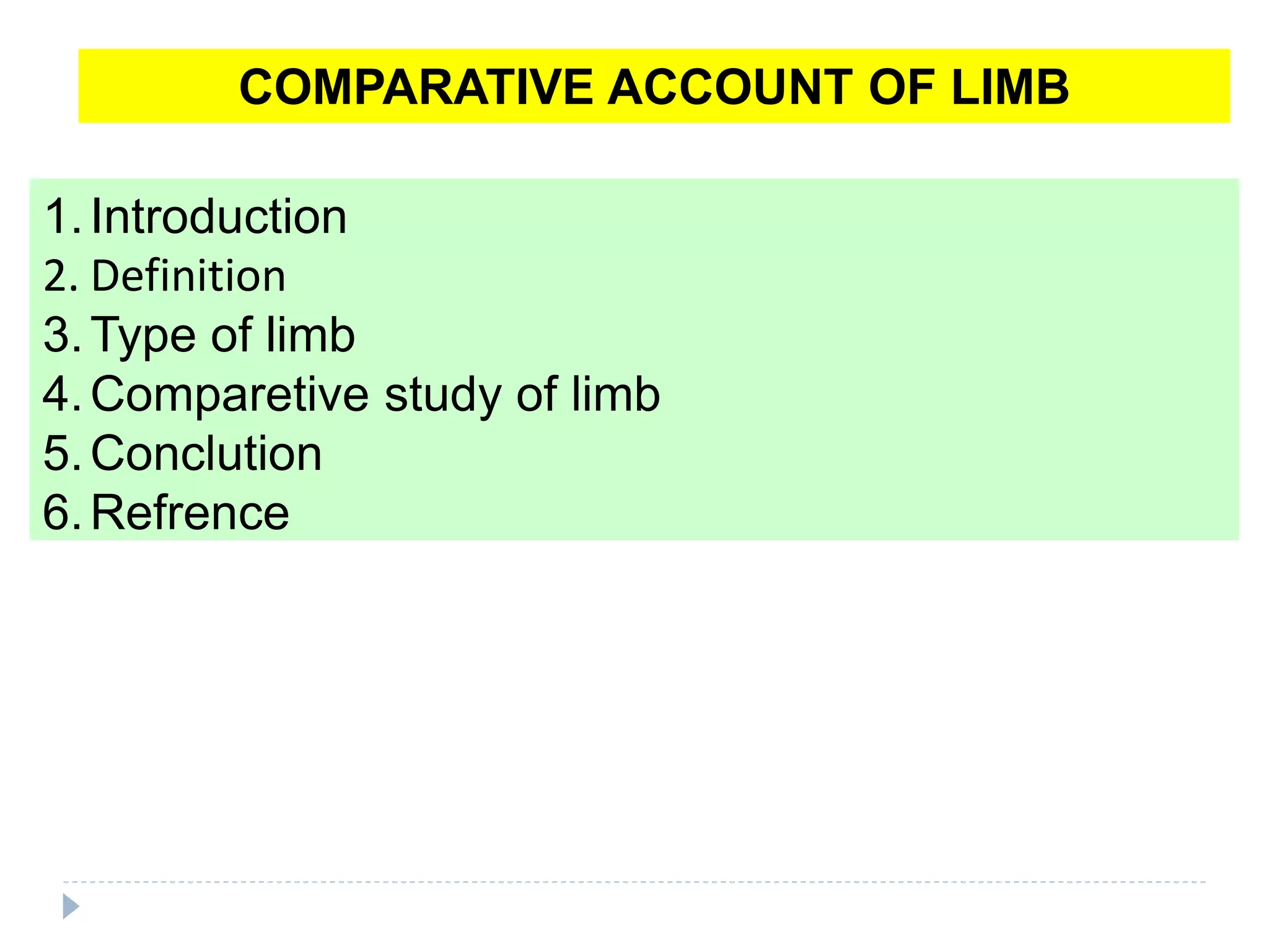 Comparetive account of limb fore limb and hind limb | PPTX