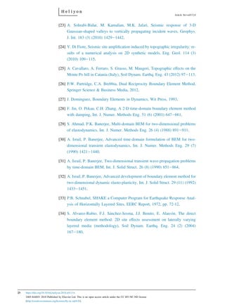 Dynamic behaviour of double and triple adjacent 2D hills using boundary ...