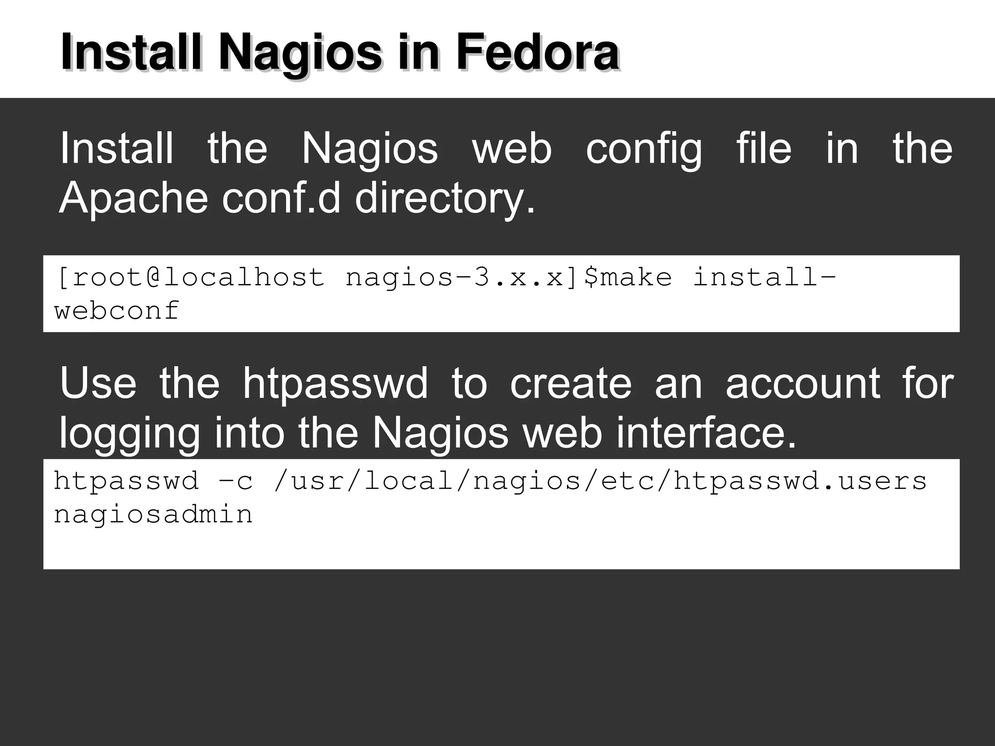 Tutorial: Install Nagios in Fedora | PPT Tutorial: Install Nagios in Fedora | PPT