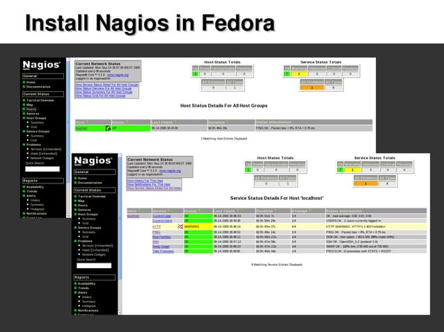 Tutorial: Install Nagios in Fedora | ODP