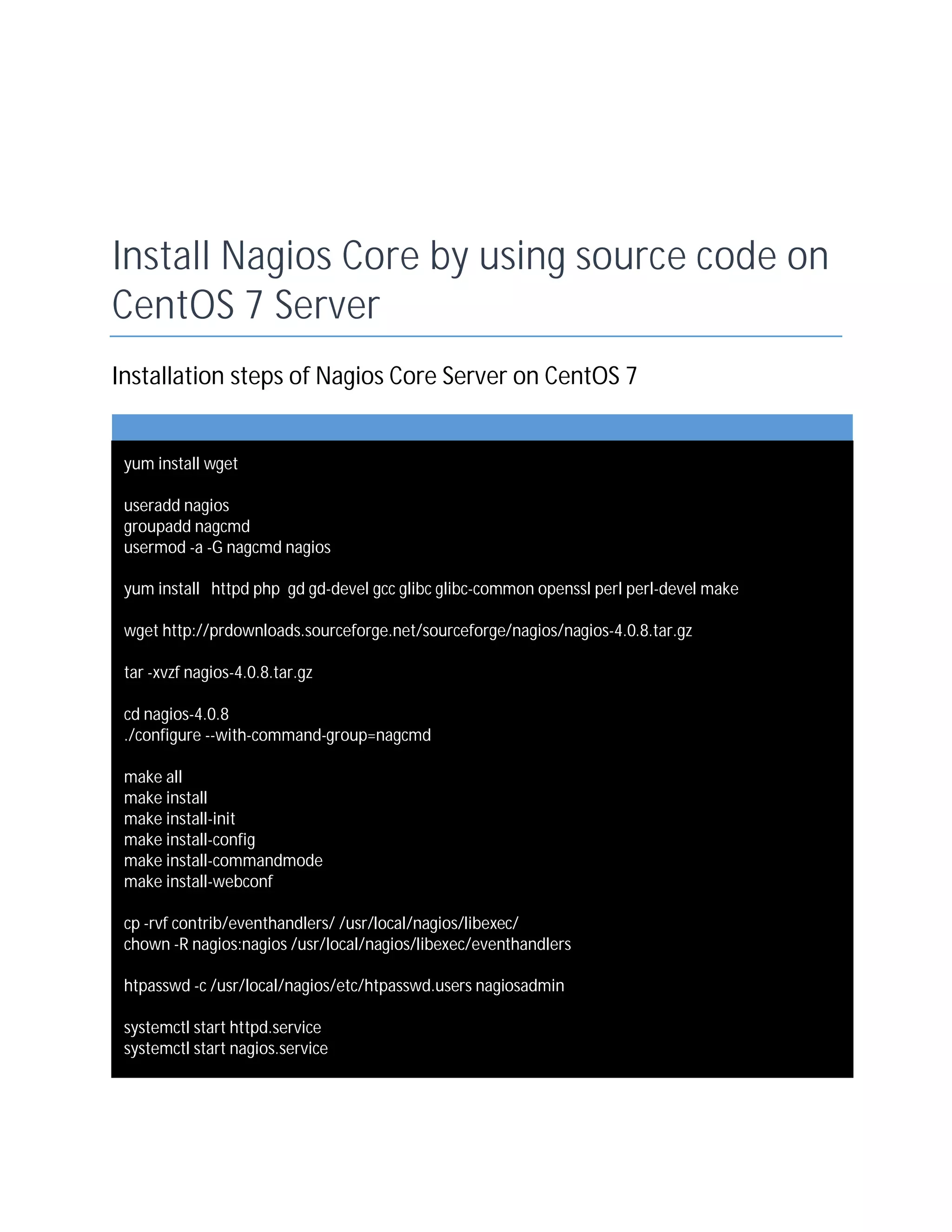 Install Nagios Core On CentOS 7 | PDF