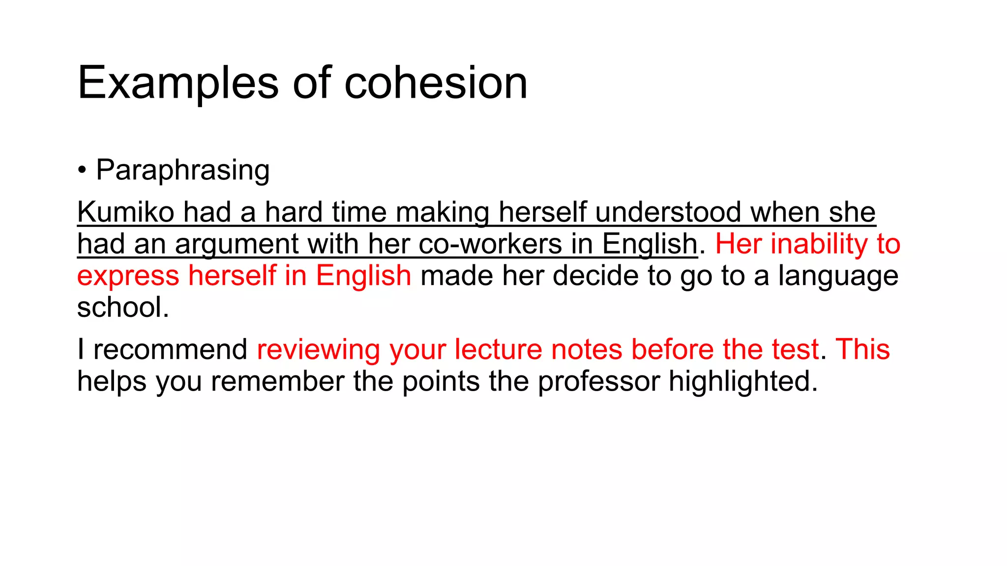 Cohesion and Coherence: Beyond the Sentence | PPTX