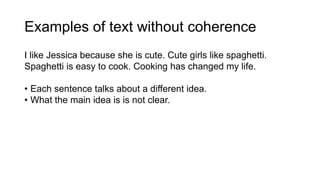Cohesion and Coherence: Beyond the Sentence | PPTX