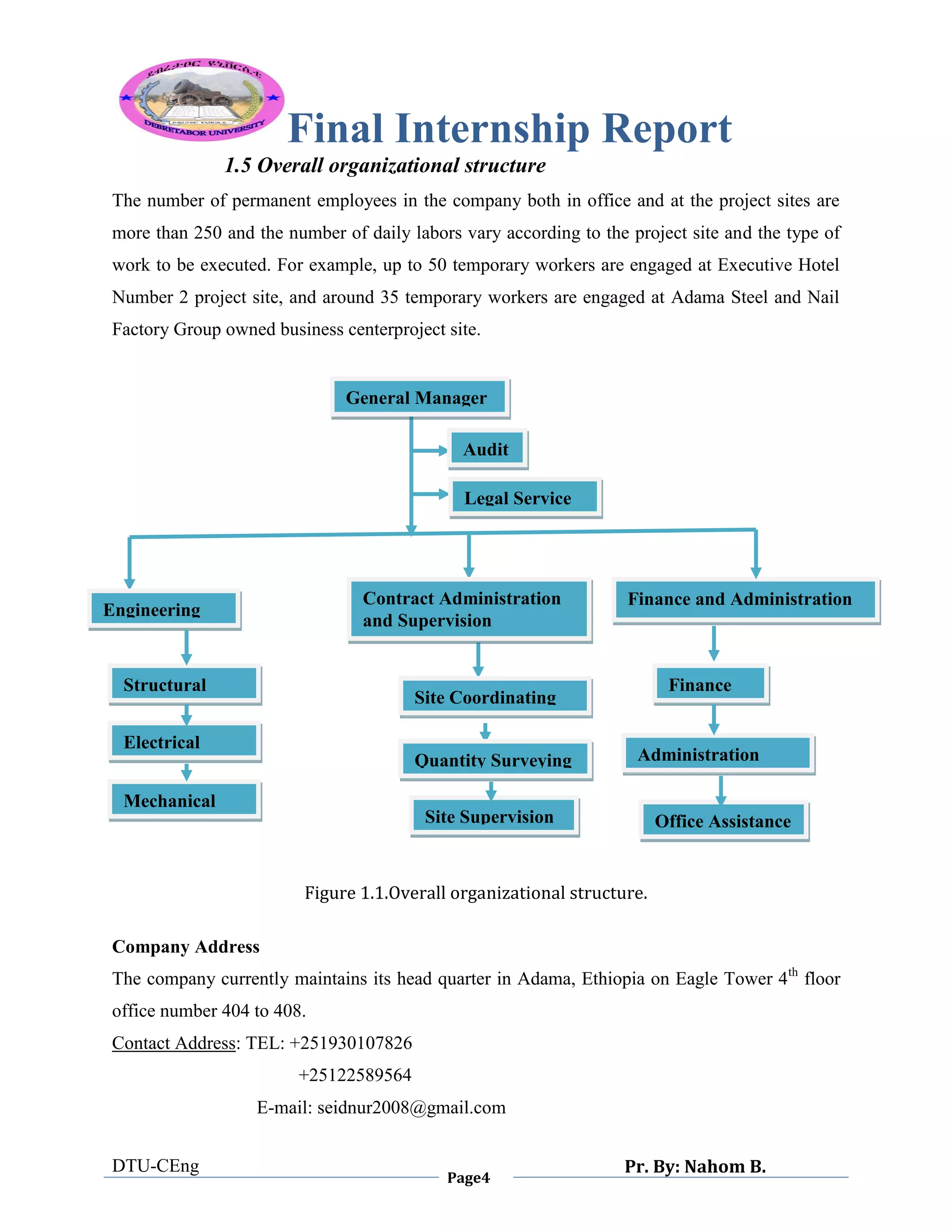 Nahom final internship report | PDF