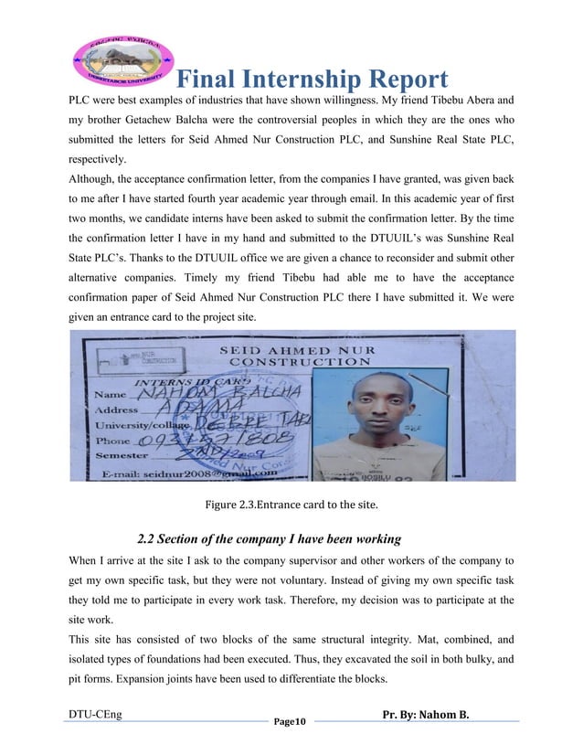 Nahom final internship report | PDF | Undergraduate Education | College ...