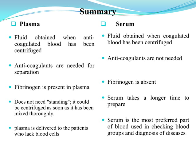 the diiference between serum and plasma | PPTX