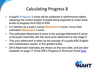 NAHT: Progress 8 and Attainment 8 explained | PPTX