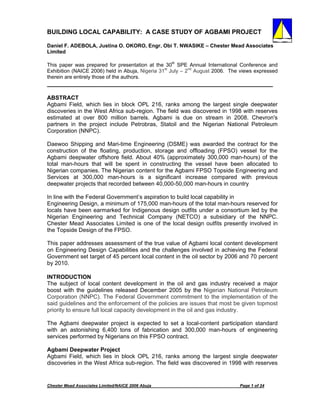 Naice 2006 full paper building local capability (case study of agbami ...