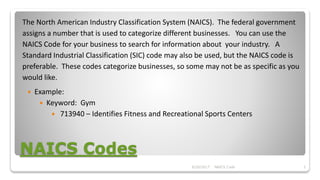 NAICS Code Identification | PPTX
