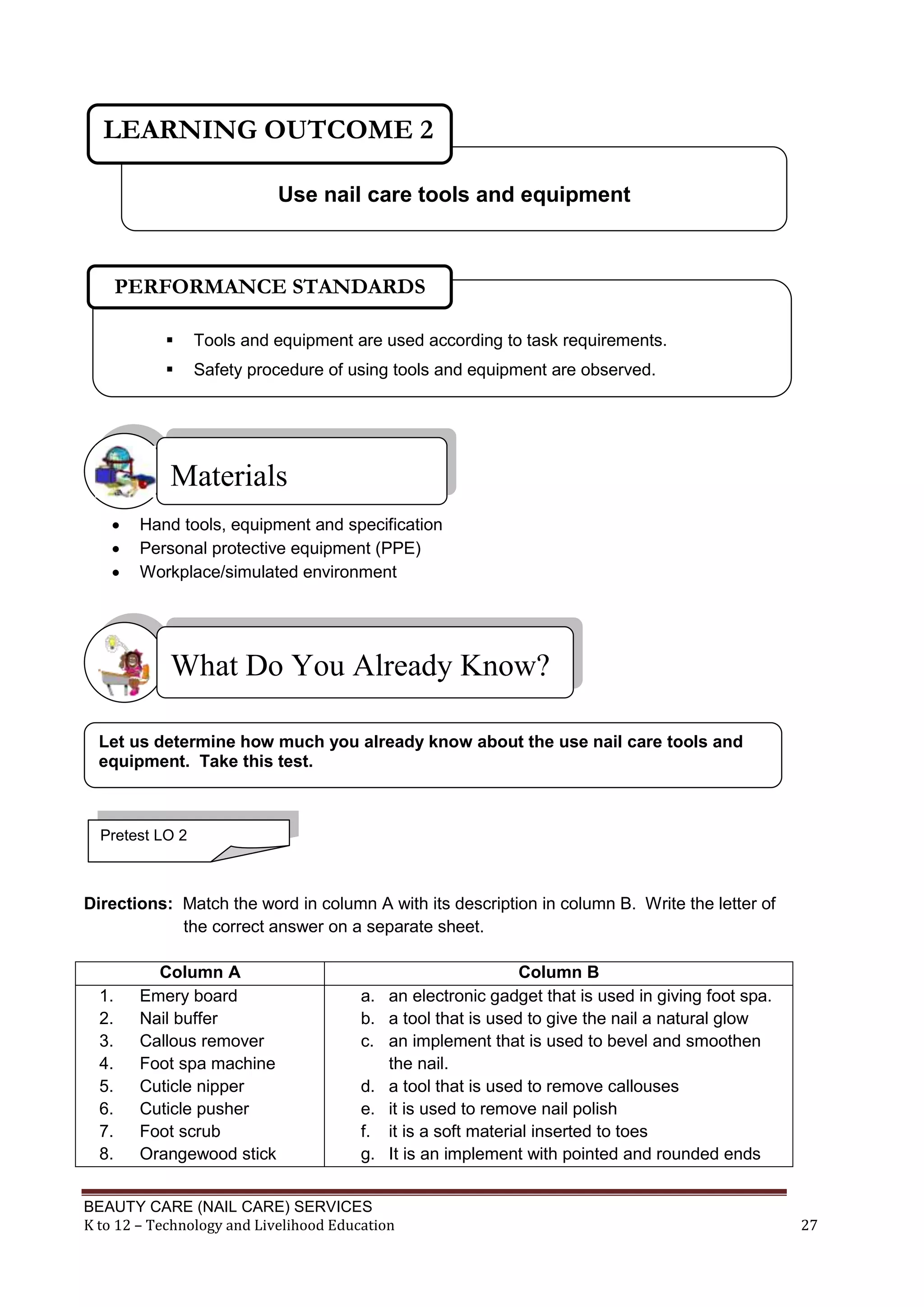 Nail Care Learning Module K-12 | PDF