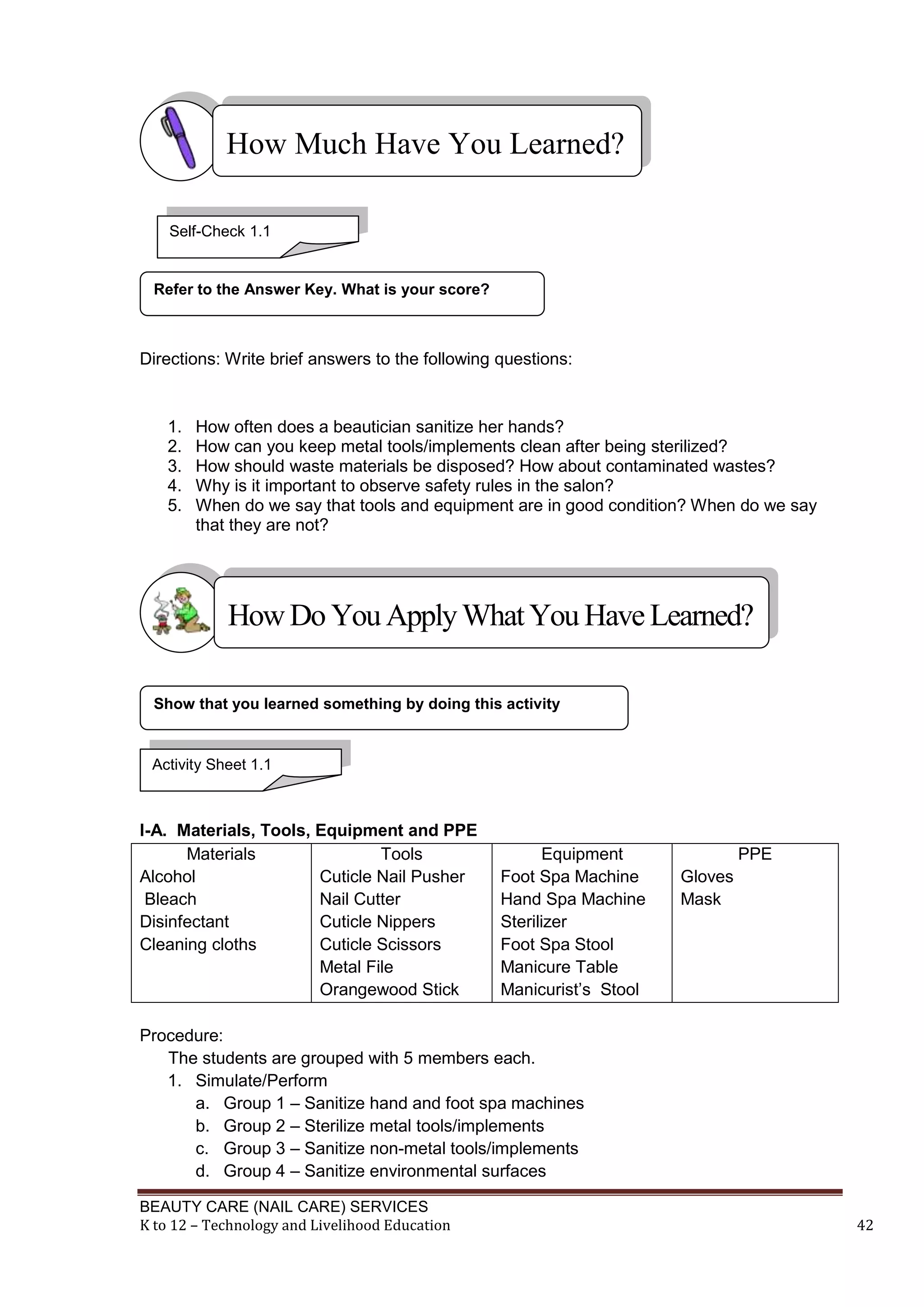 Nail Care Learning Module K-12 | PDF