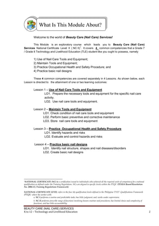 Nail Care Learning Module K-12 | PDF