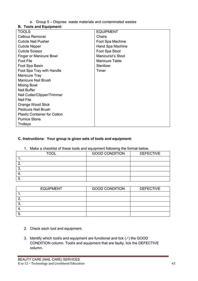 Nail Care Learning Module K-12 | PDF