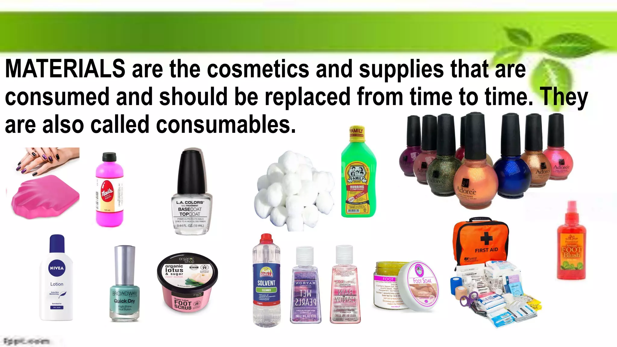 NAIL CARE SERVICES TOOLS, MATERIALS, AND EQUIPMENTS | PPTX