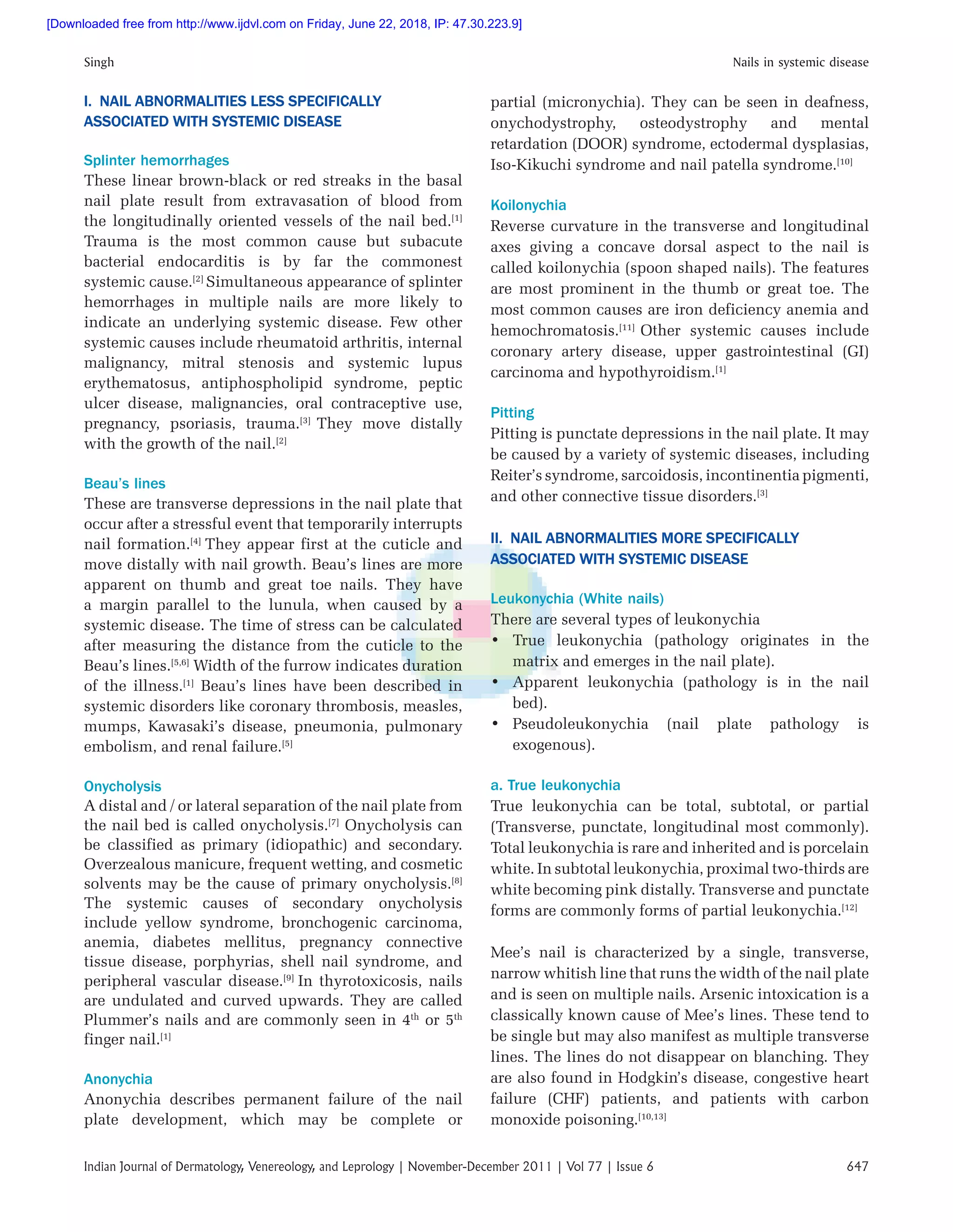 Nail in systemic diseases | PDF