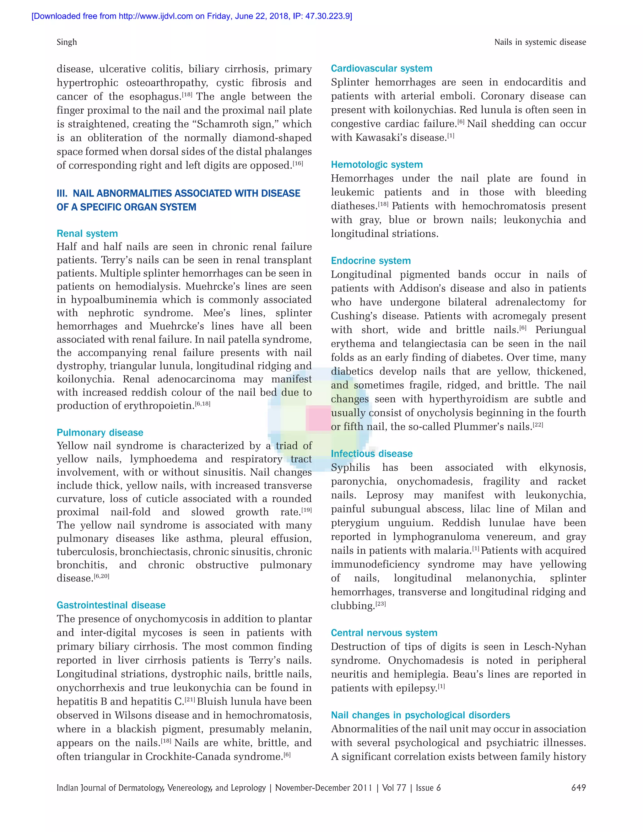 Nail in systemic diseases | PDF