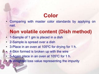Nail lacquers cosmetics lecture pharmacyppt.ppt