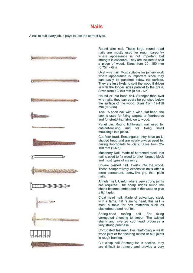 Nails | PDF | Woodworking | Arts and Crafts