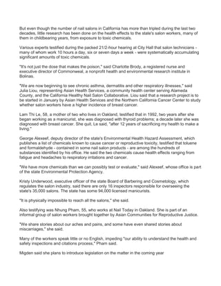 Nail salon workers exposed to toxic chemicals | PDF