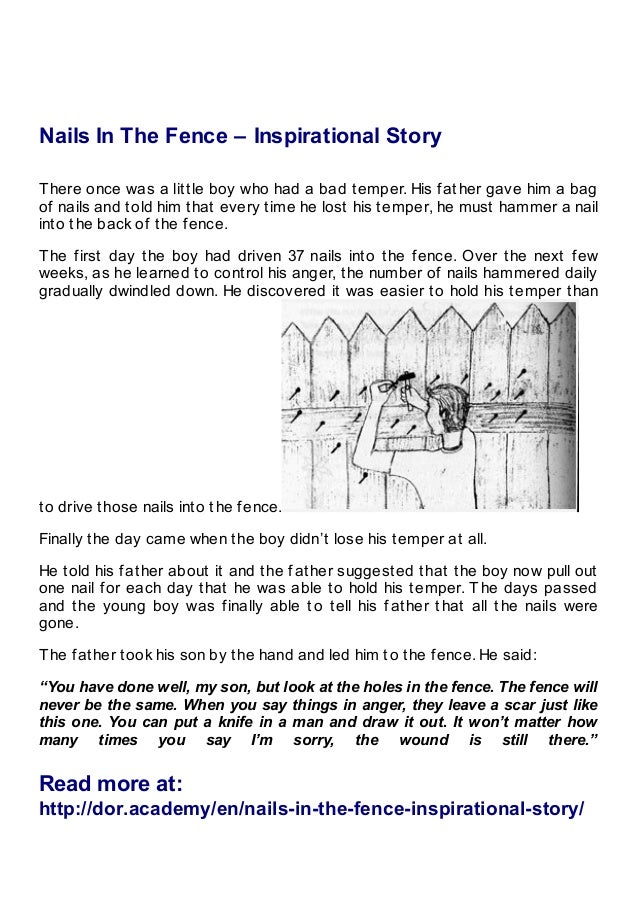Nails in the fence – inspirational story