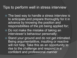 Nail the stress interview | PPT