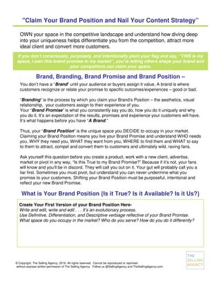 Brand Positioning and Content Strategy Worksheet | PDF | Advertising ...