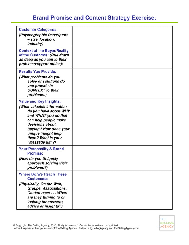 Brand Positioning and Content Strategy Worksheet | PDF | Advertising ...