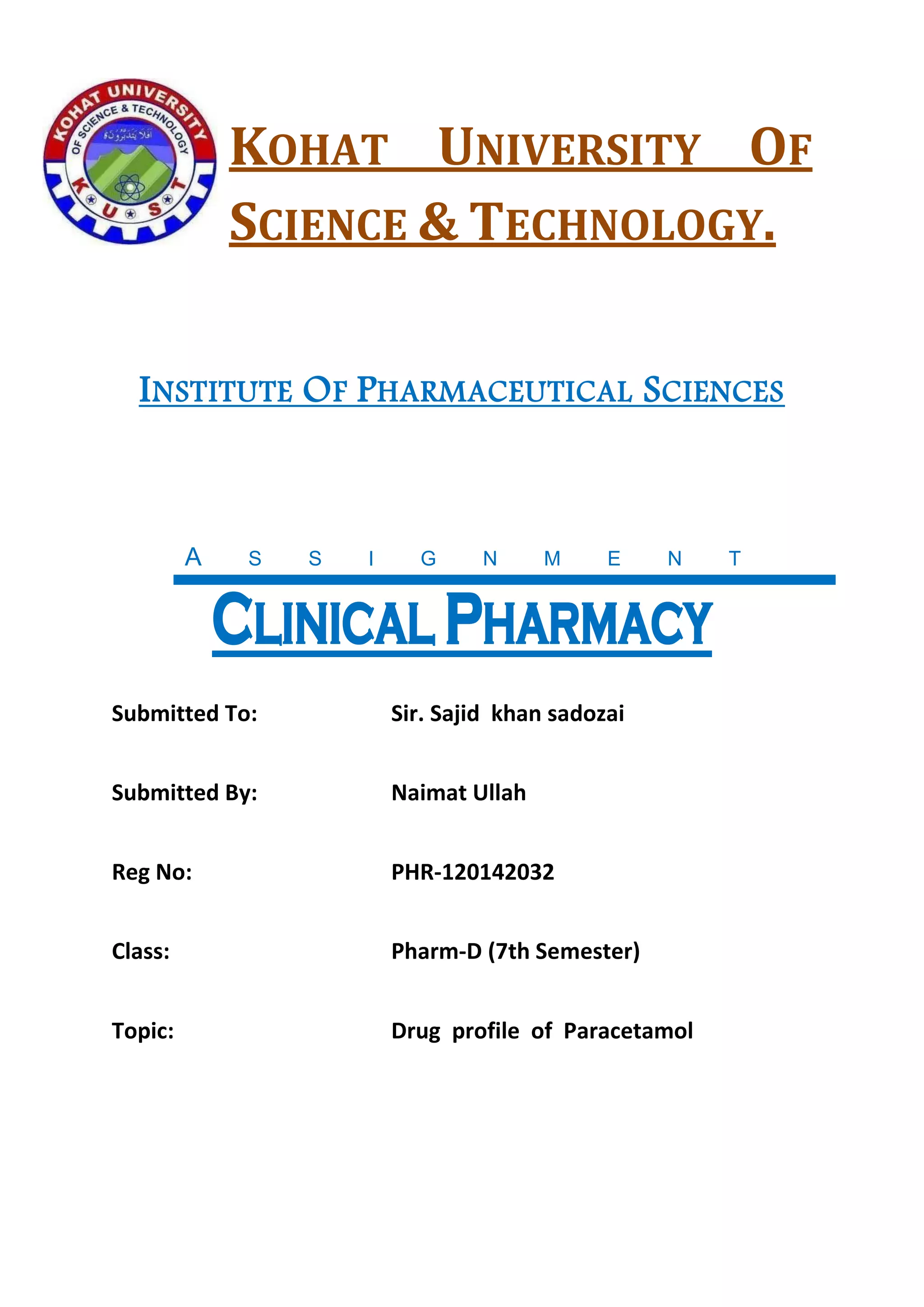 Drug profile of paracetamol | PDF