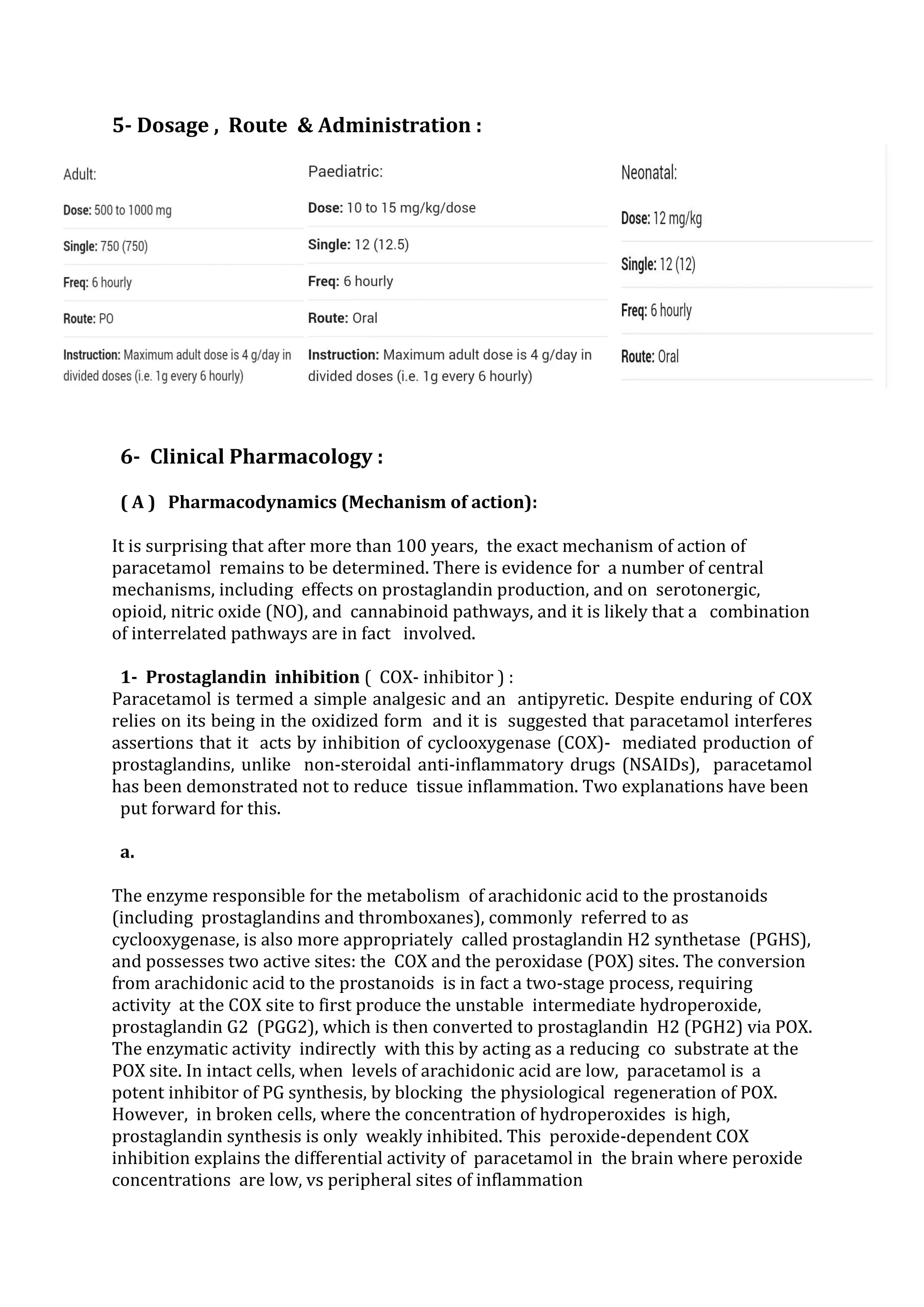 Drug profile of paracetamol | PDF