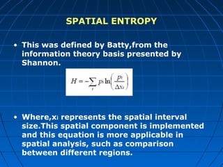 Entropy and its significance related to GIS | PPT