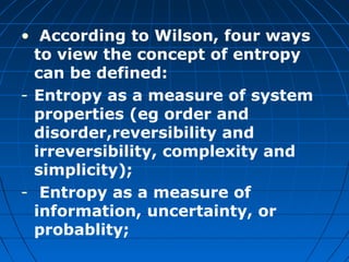Entropy and its significance related to GIS | PPT