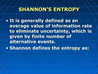 Entropy and its significance related to GIS | PPT
