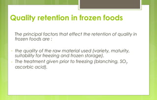 Freezing of Fruits and Vegetables | PPT