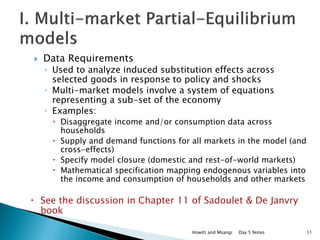 Biosight: Quantitative Methods for Policy Analysis: Multi Market Models ...