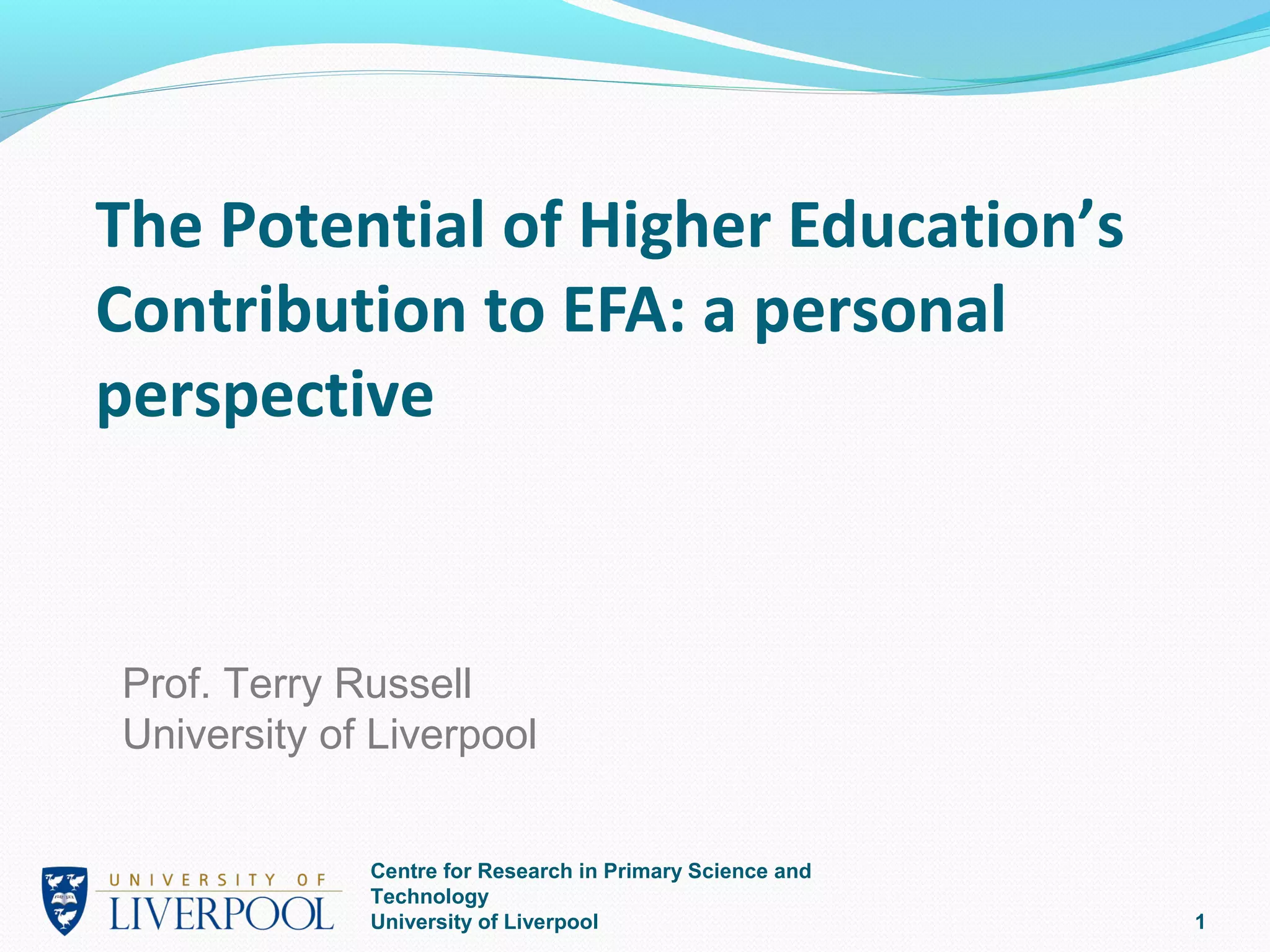 Higher education and EFA | PPT