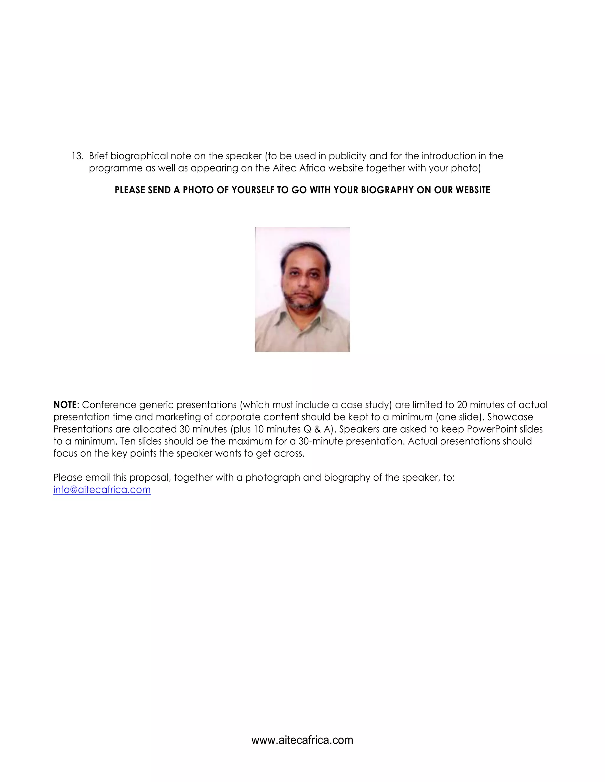 Nairobi Presentation Proposal For Conferences Aitec | PDF