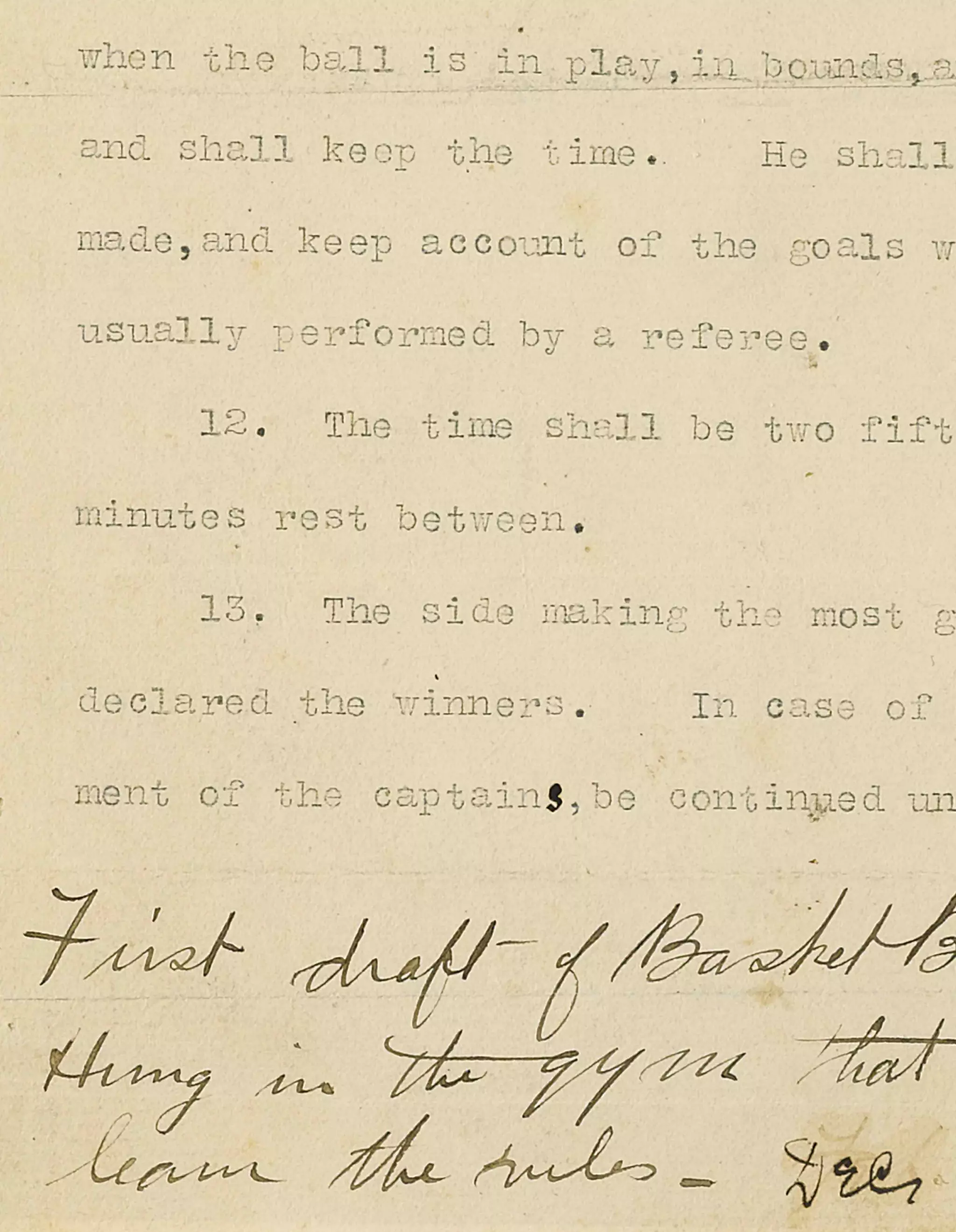James Naismith’s Founding Rules of Basketball | PDF