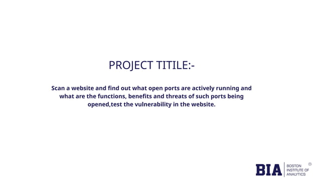 Cybersecurity and Ethical Hacking: Capstone Project | PPTX