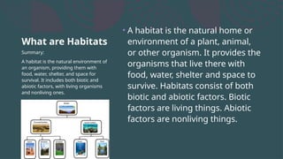 The Living Organisms And Habitats Science ppt | PPTX