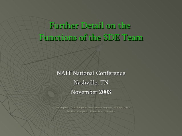 NAIT Presentation 2003 | PPT