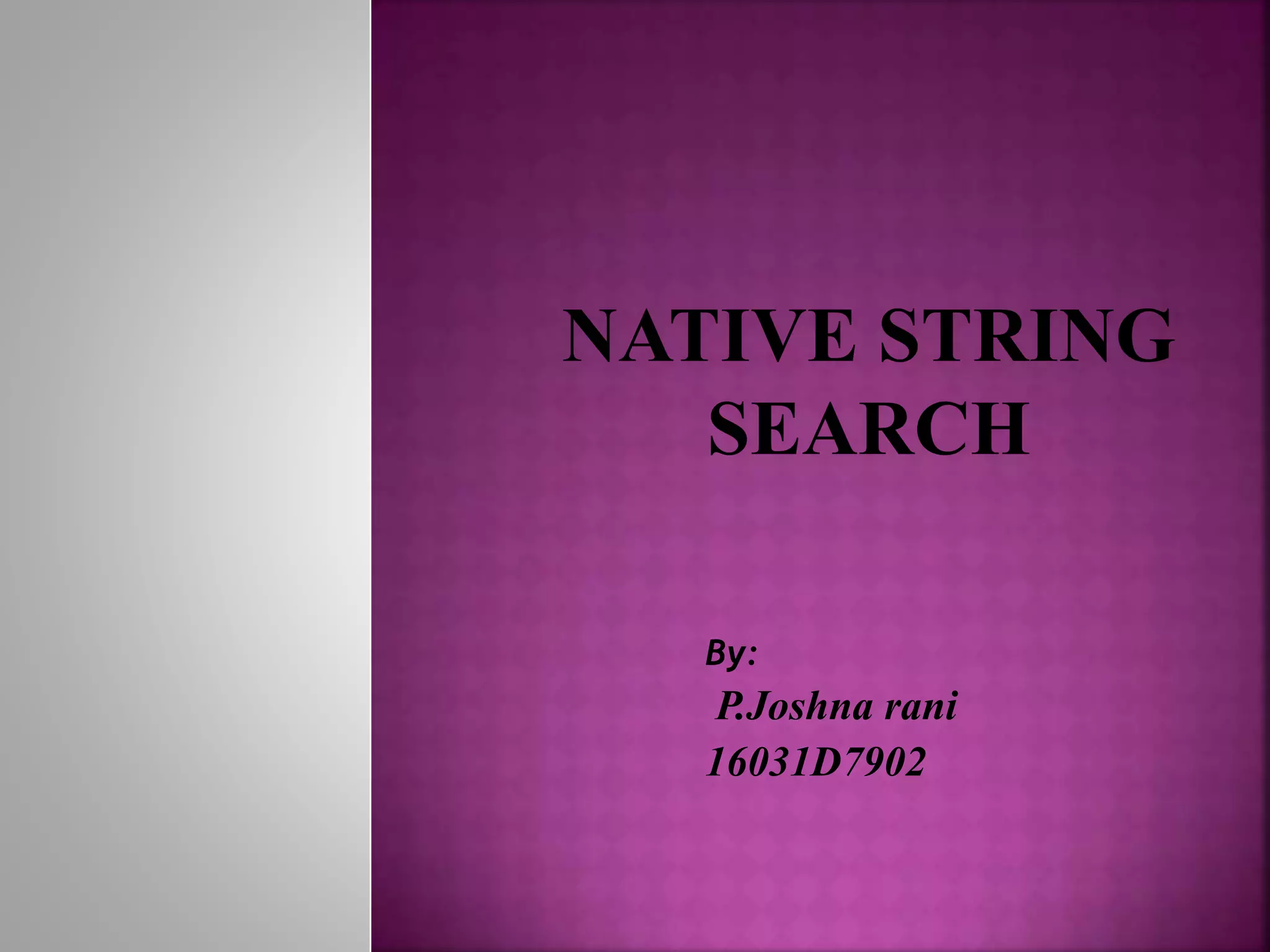Naive string search | PPT