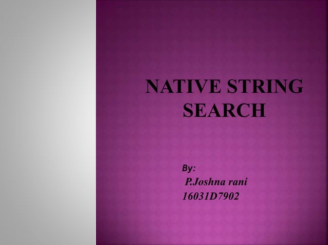 Naive string search | PPT