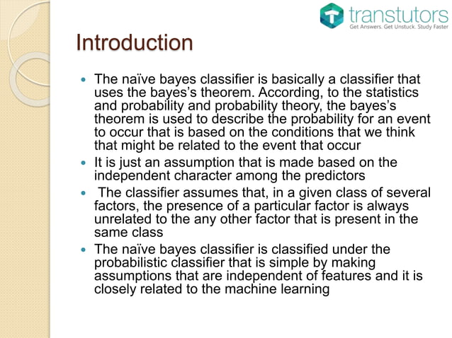 Naive Bayes | Statistics | PPT